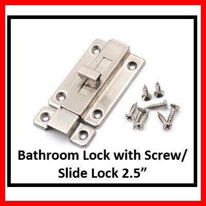 Stainless Bathroom Cubicle Lock with Screws / Slide Lock / Barrel Bolt ...