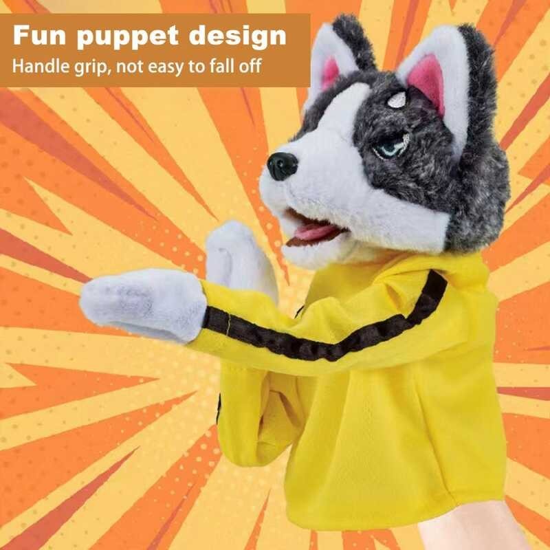 Set Doll Kung Fu Husky Hand Puppet Boxing Plush Dog Glove Toy For Role ...