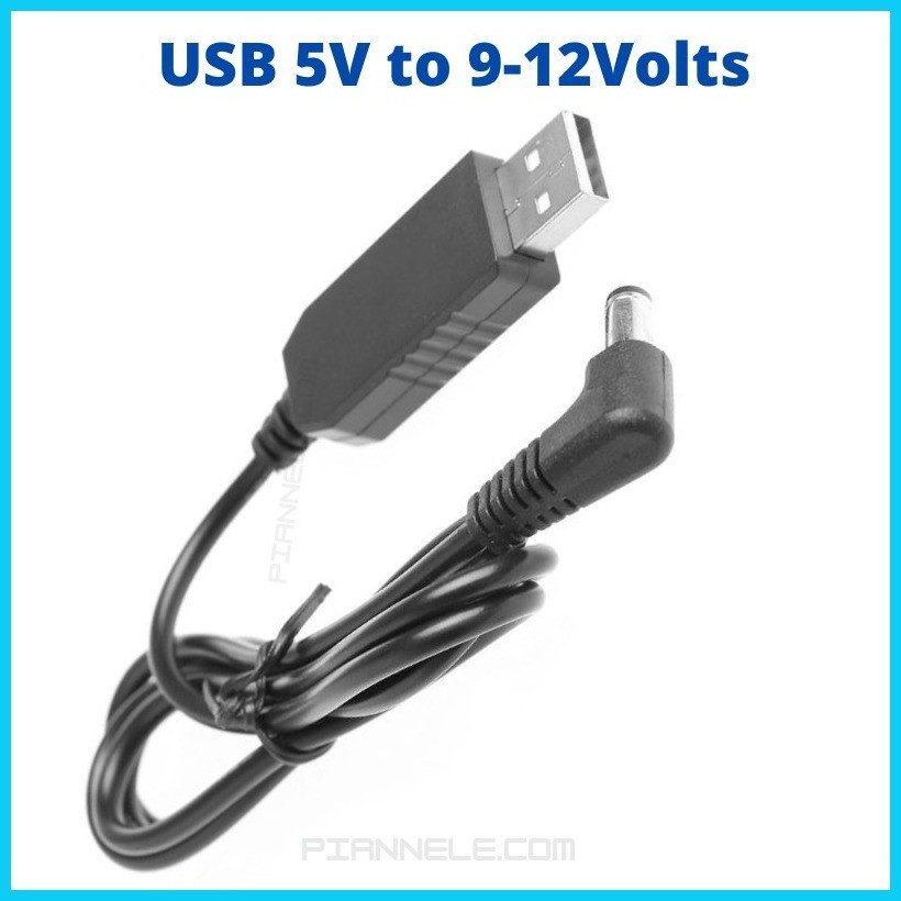 USB standard 5V DC to 9V to 12V step-up converter adaptor 1 meter long ...