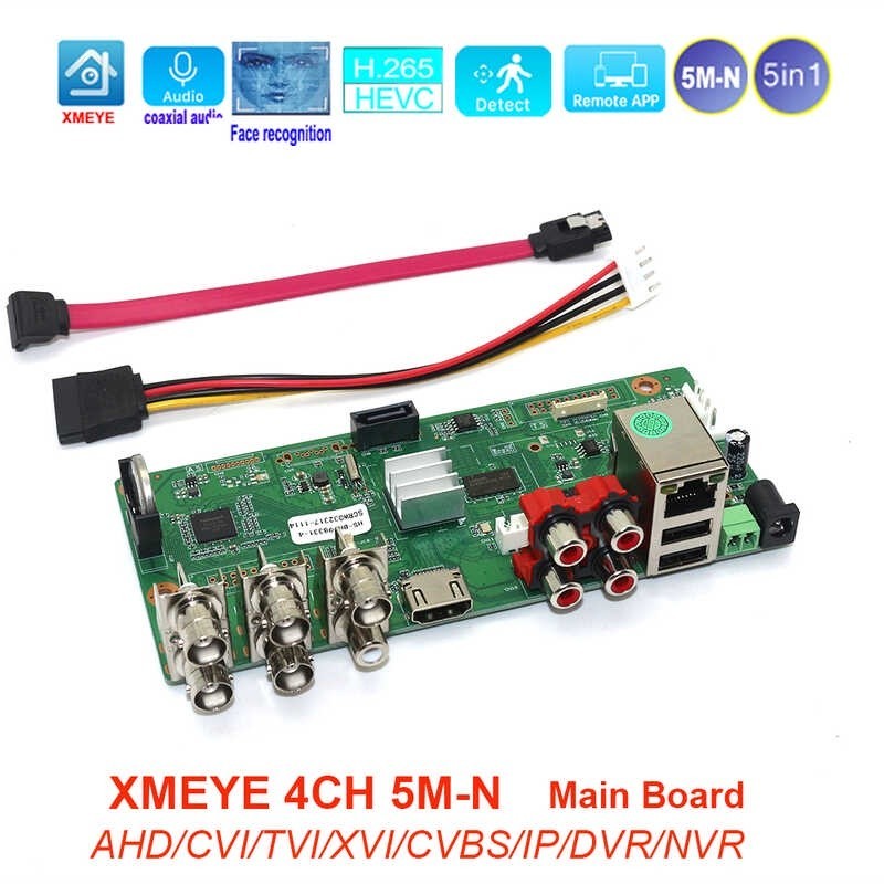 CCTV Video Recorder 4CH 5M-N XMEYE NVR 1080P DVR Main Board 4 Channel 6 ...