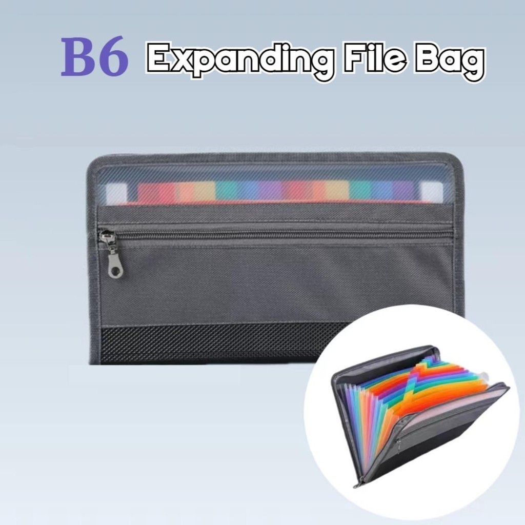 B6 Expanding File Bag With Zipper 13 Layers Document Organizers Money ...
