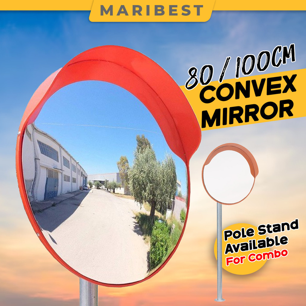 80 / 100cm Convex Mirror Outdoor Polycarbonate Traffic Safety Road ...