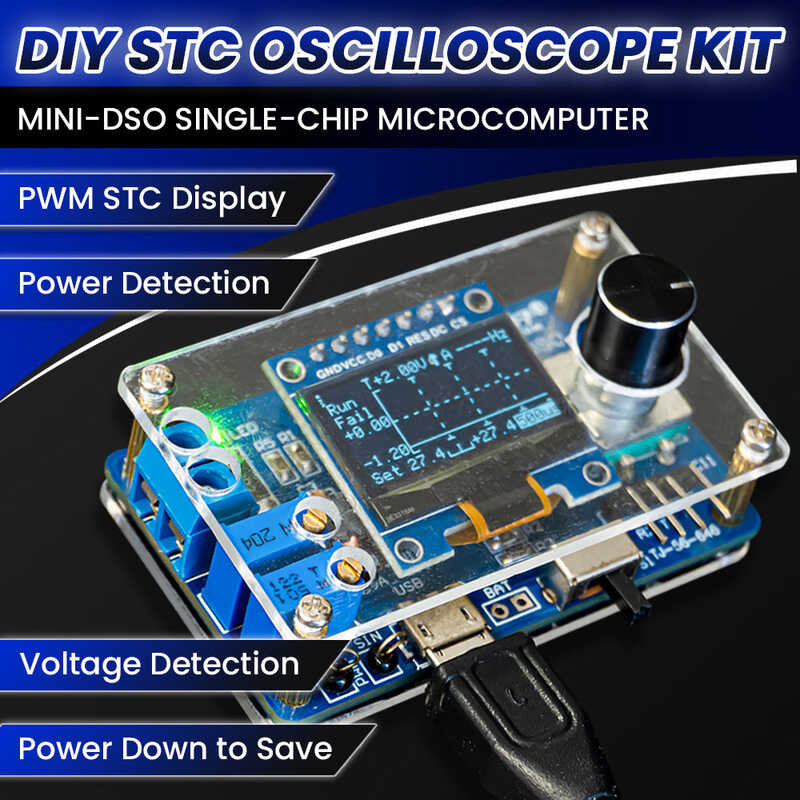 Digital Mini Oscilloscope Electronic Kit Stc8k8a MCU With 0.96 Inch ...