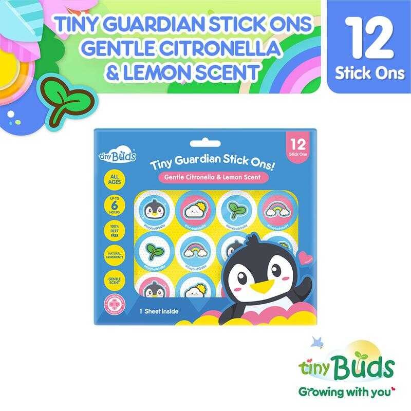 Tiny Buds Guardian Stick Ons Gentle Citronella And Lemon Scent (12 Sticker) | Gone Away | Shopee ...