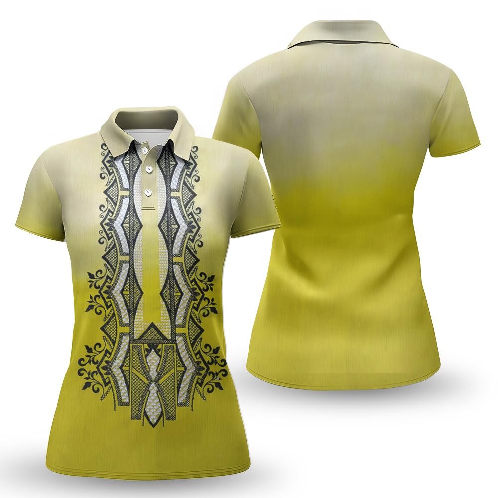 2025 Retro Balong Printed Polo Shirt Women's Lapel Short-Sleeved Polo ...