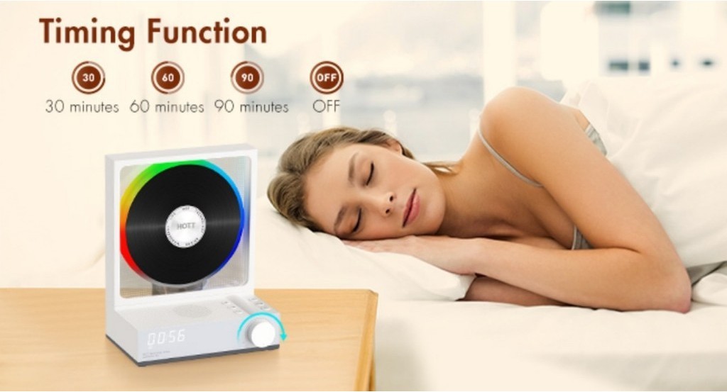 HOTT C229 Retro HIFI CD Player Two-way Bluetooth RGB Dazzling Colour ...