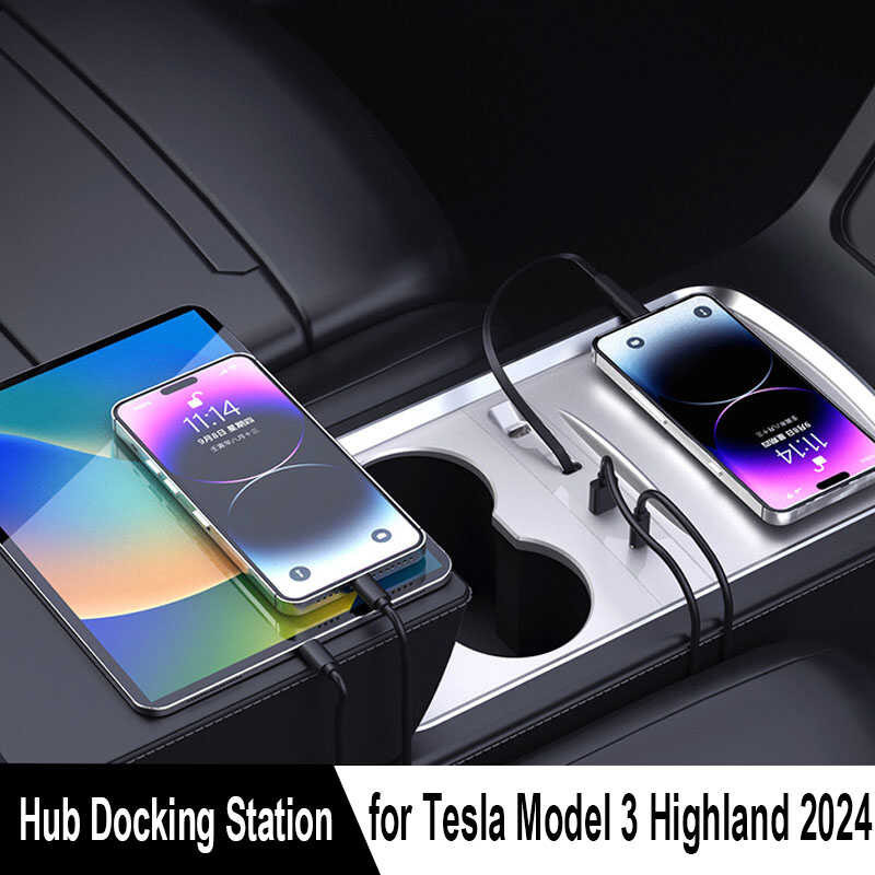 Docking Station Retractable Para A Tela Model 3 Highland 2024, USB Hub ...