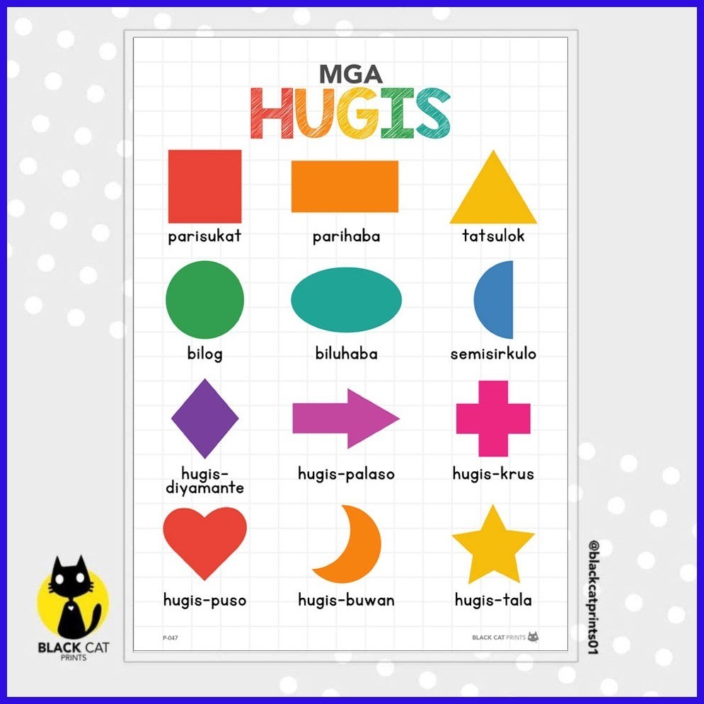 ๑ Shapes Mga Hugis Educational Chart Poster (High Quality Prints / A4 ...