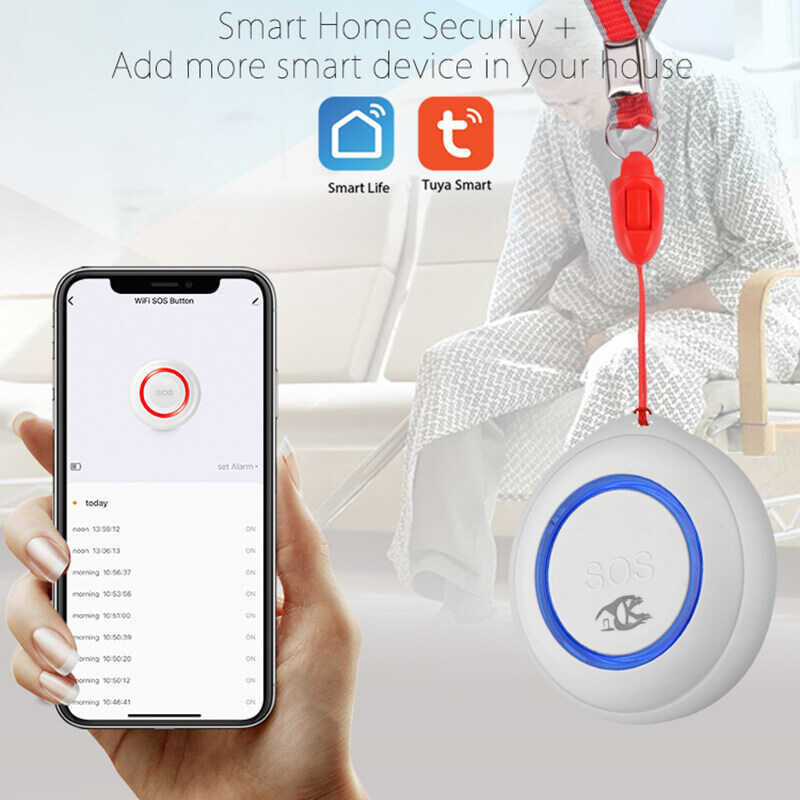 Tuya WIFI Coolmanloveit SOS Button Wireless Sensor Elderly Waterproof ...