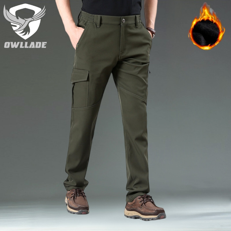 OWLLADE Tactical Cargo Pants For Men 105Plush In Green Fleece | Shopee Philippines