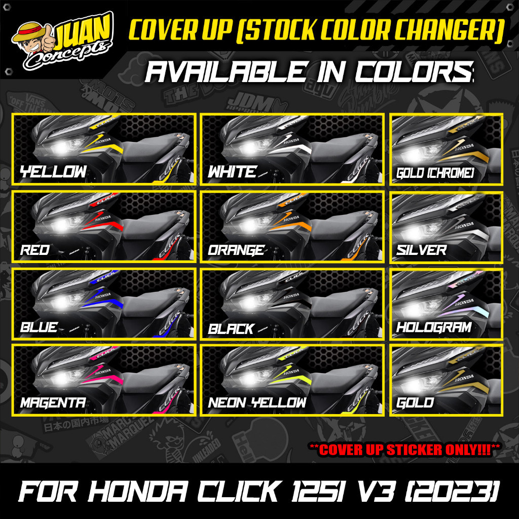 Honda Click 125i 2023 V3 Cover Up Decal (Stock Color Changer) Sticker ...
