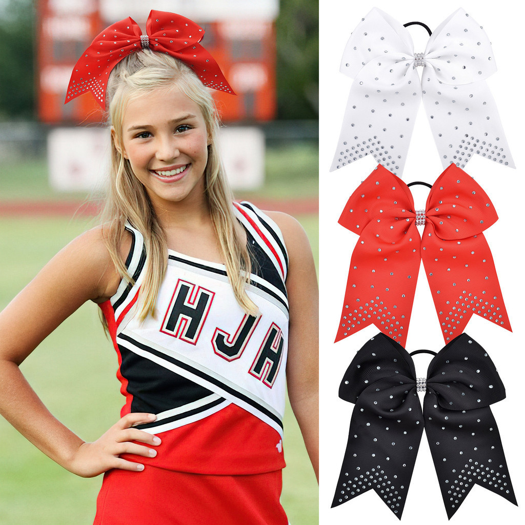 7-Inch Large Dovetail Bow Hair Loop, Shiny Girl Cheerleading V-shaped ...