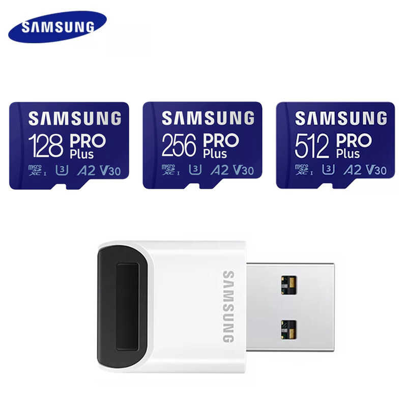 SAMSUNG Pro Plus 4K Memory Card+USB 3.0 Reader 128GB 256GB 512GB V30 ...