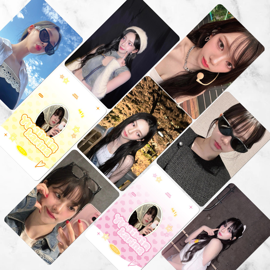 55pcs KARINA Holographic LOMO Cards – HD Selfie Photocard Set with ...