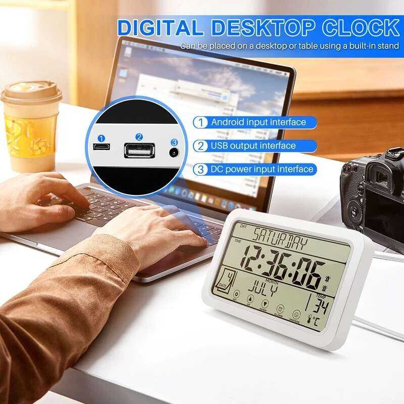 Wall Digital Clock, Digital Clock Battery Operated, 8Inch Desk Clock ...