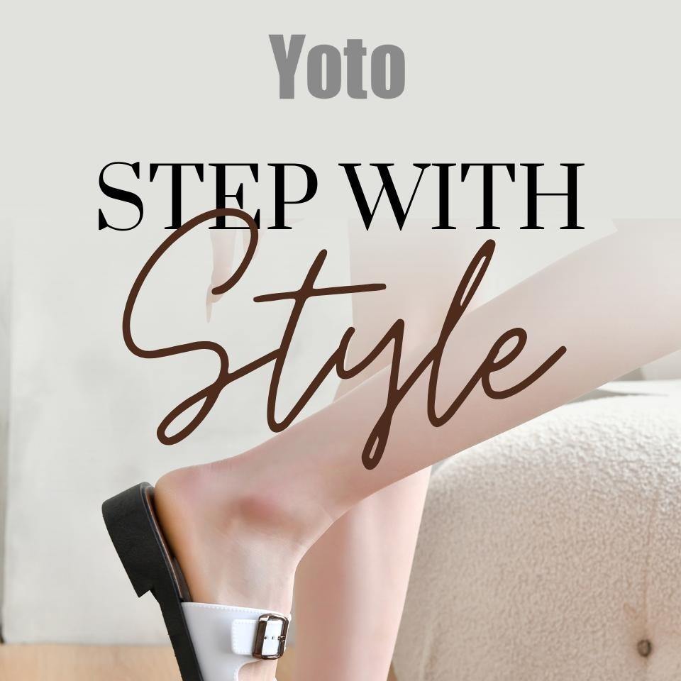 YOTO Slippers Double Strap Square Head Vintage Adjustable Buckle 3cm ...