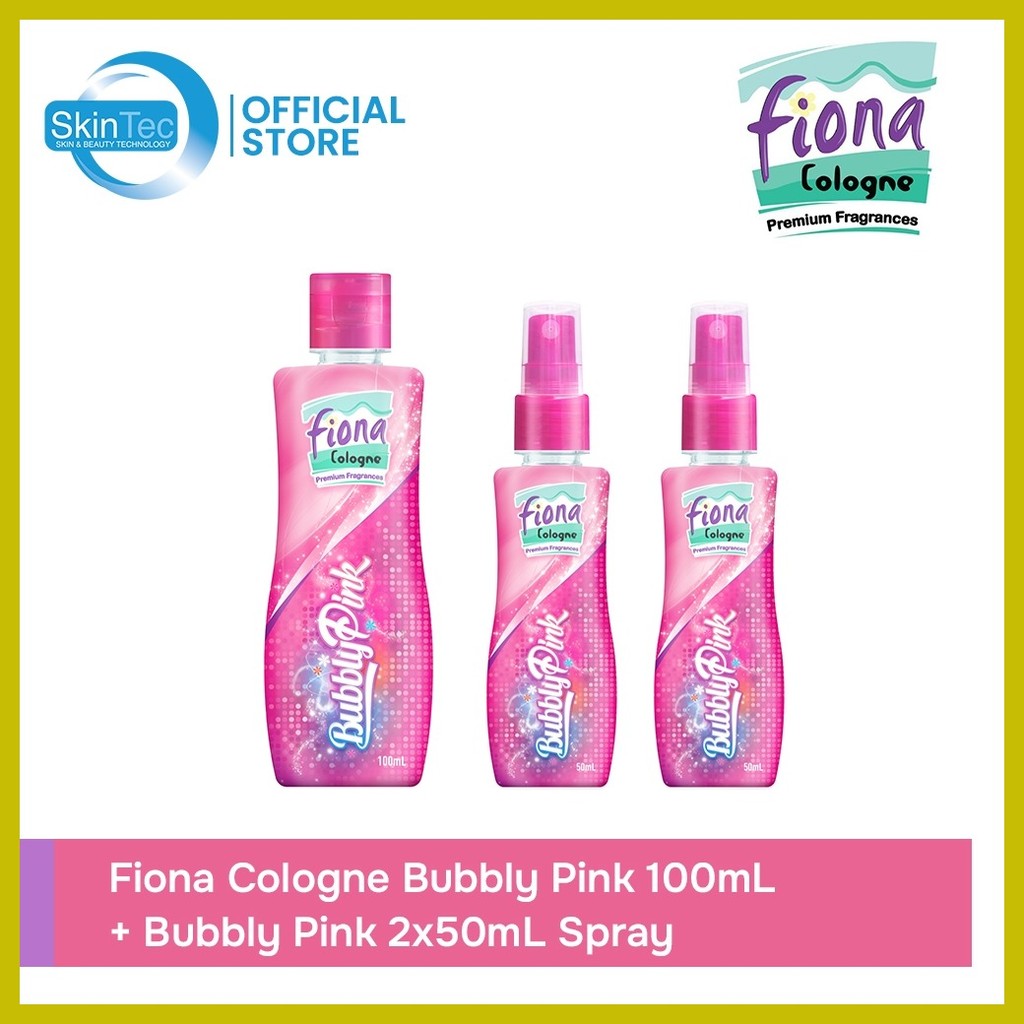 ๑ ♀ Fiona Cologne Bubbly Pink Flip Top 100m & 2 pcs Bubbly Pink Spray ...