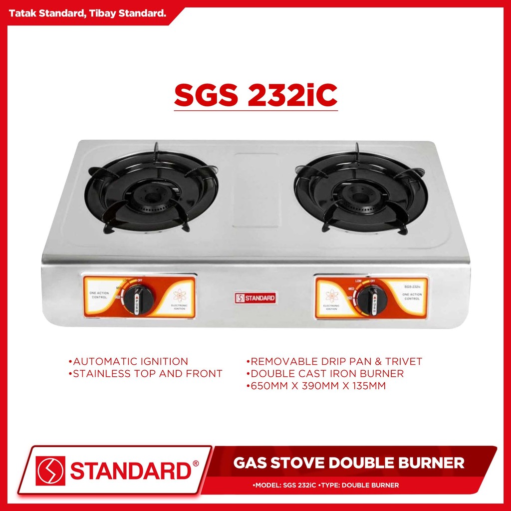 Standard LPG Gas Stove Double Burner SGS 232ic (BURNER ONLY) | Shopee ...