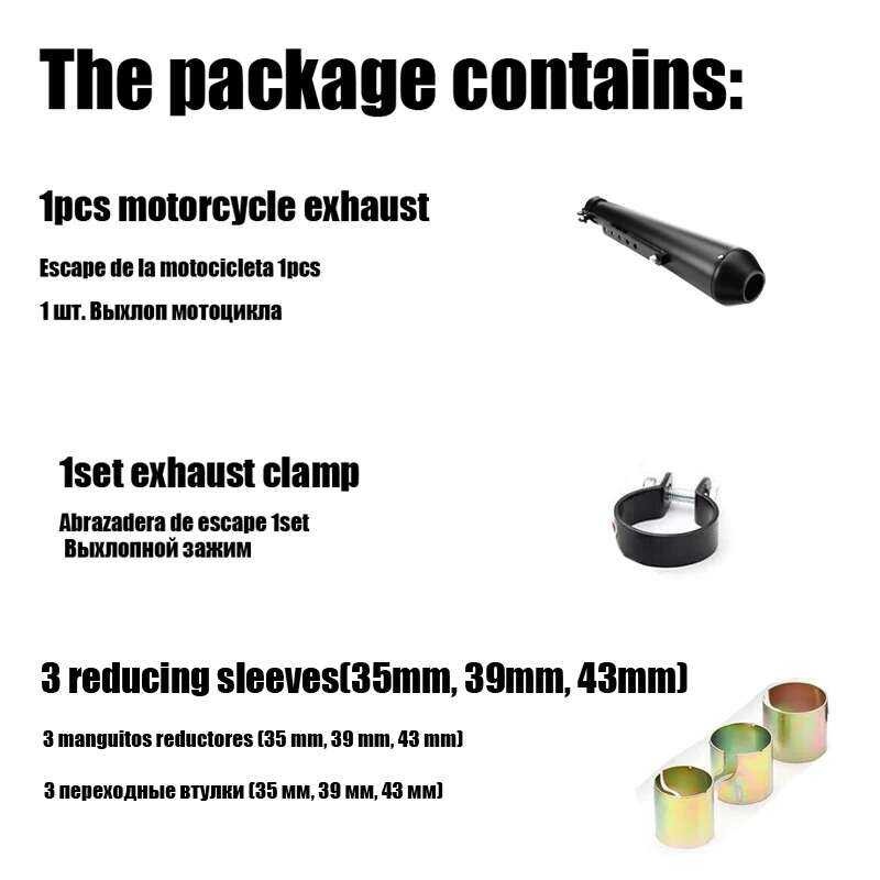 E Retro Cafe Racer Motorcycle Exhaust Muffler Pipe Modified Tail System ...