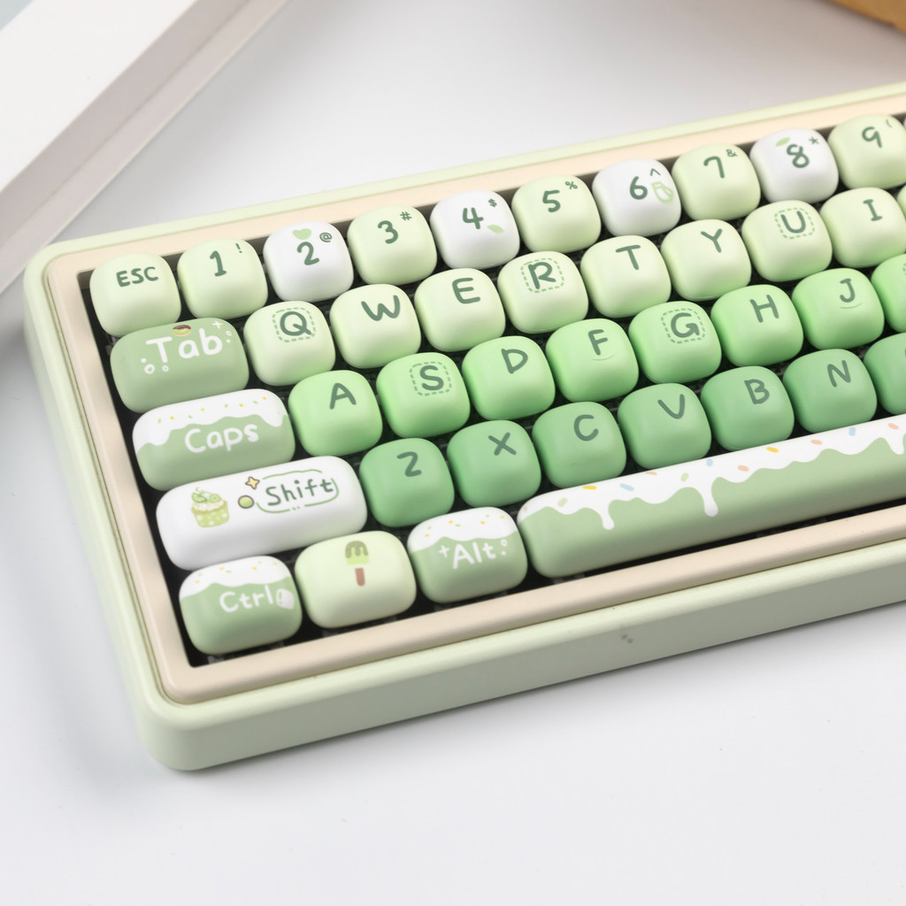 Green Dessert Keycaps MOG Profile PBT DYE-Sublimation Suitable for ...
