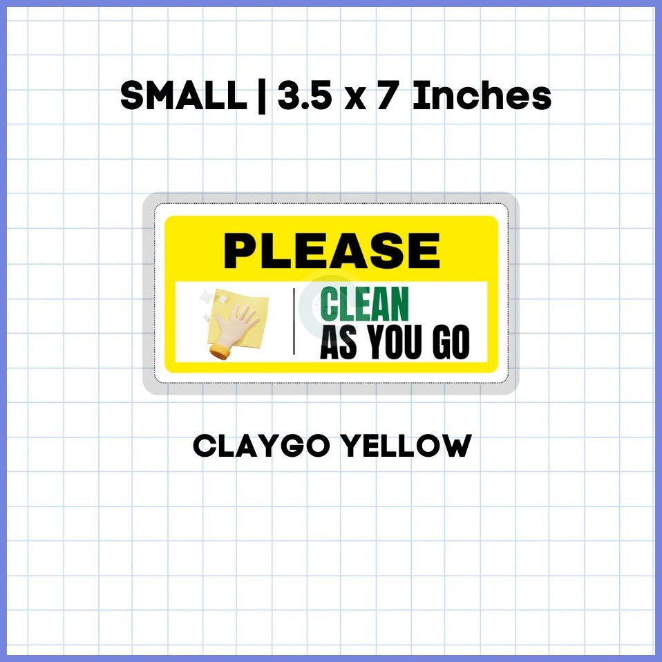 ஐ ♧ Laminated | Clean As You Go Signage | Claygo Signage | Shopee ...