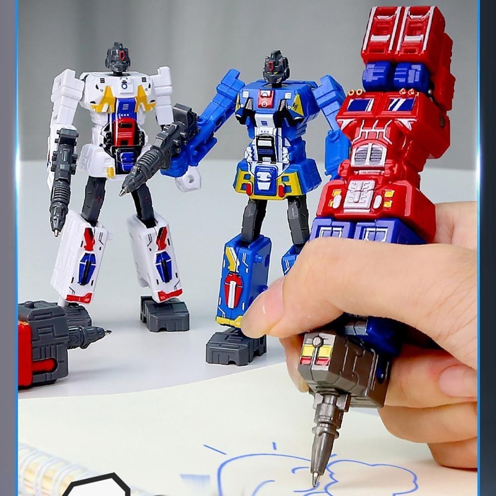Transformation Toy Pen Movable Robot Model Boy Optimus Warrior Mecha ...