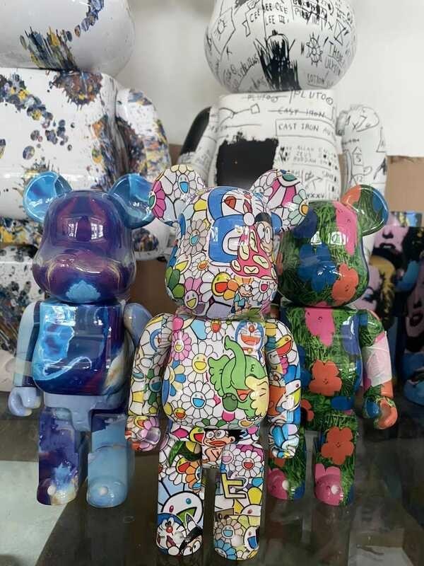 Cartoon Bearbrick 400% Trendy Living Room Desktop Block Bear Decoration ...