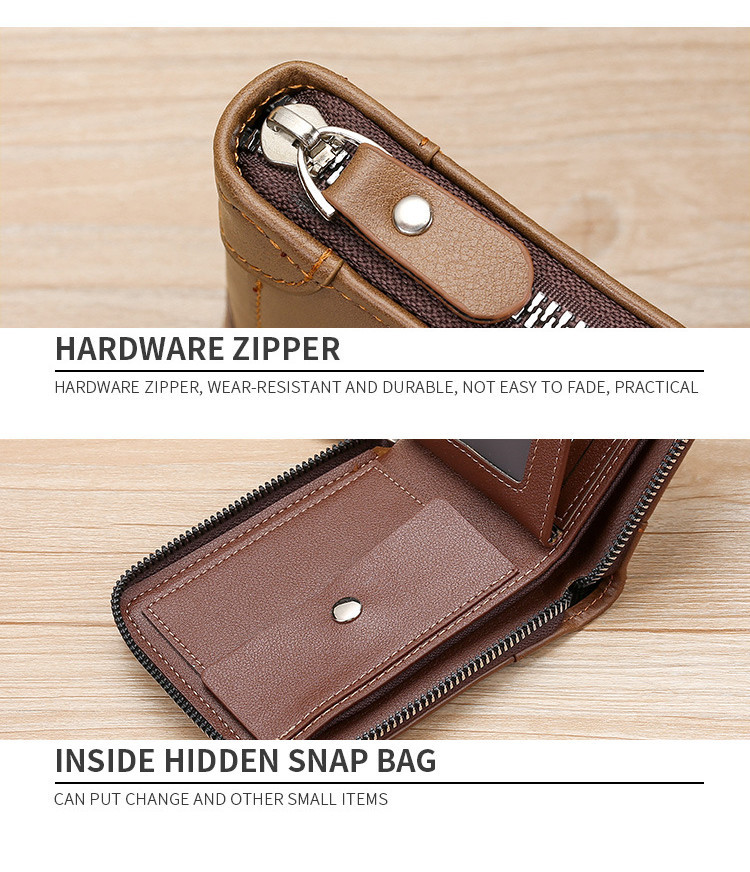 CarrKen New Men's Wallet Retro Horizontal Multi functional Card Bag ...