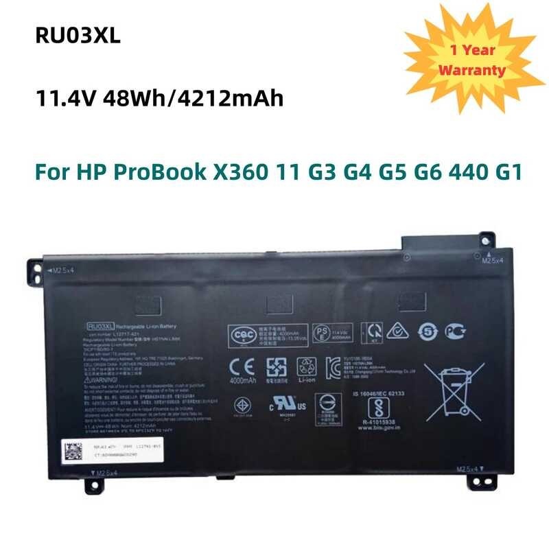 Ru03xl Laptop Battery For HP Probook X360 11 G3 G4 G5 G6 440 G1 Series ...