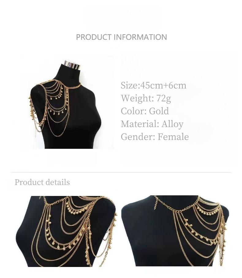 Women's Fashion Sexy One Shoulder Chain Metal Chain Greek Style Exotic ...