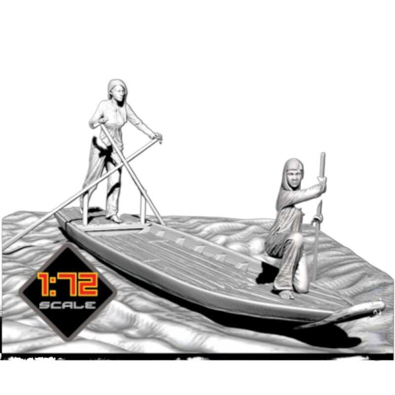 Resin 1/72 Mini Figure Assembled Model Kit Vieam Women Boat Miniature ...
