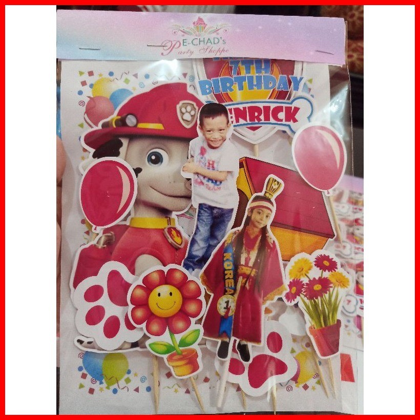 Paw Patrol Marshall Theme Cake & Cupcake Toppers | Shopee Philippines