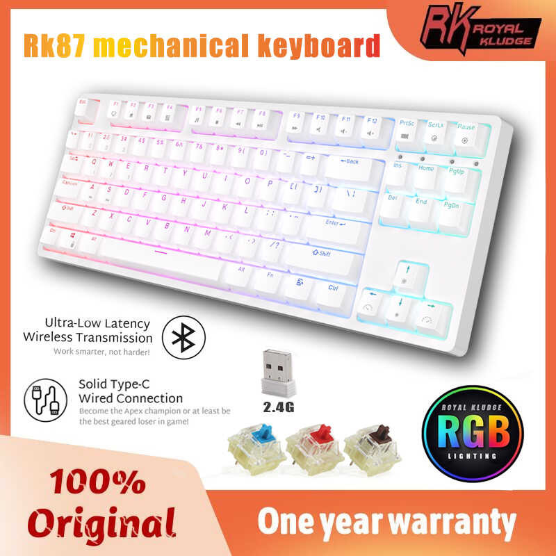 Royal Rk87 Kludge 87 Keys Hot Swappable Wired Backlit Rgb Tkl Teclado ...