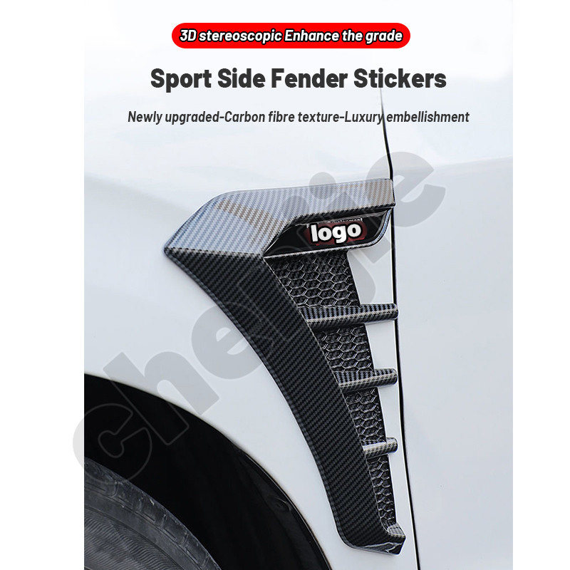 High quality 2pcs Carbon Fiber Car Fender Decoration Side Blade Badge ...