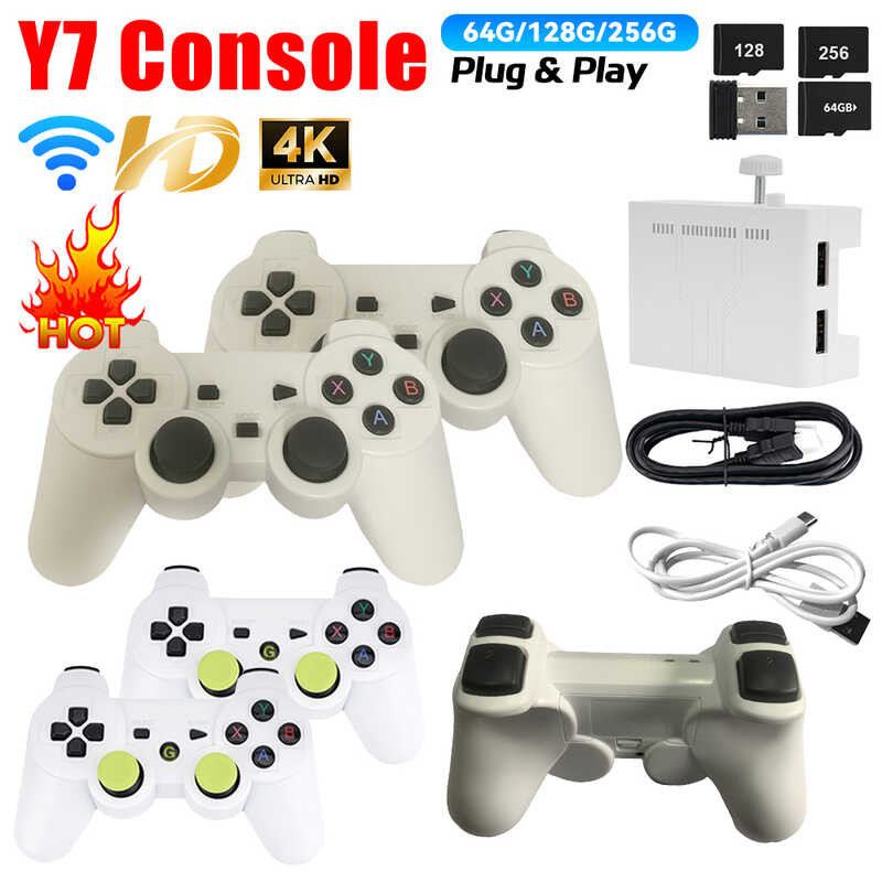 HD Y7 4K Portable 64G+128G/256G Console Multi-Emulators Plug & Play ...