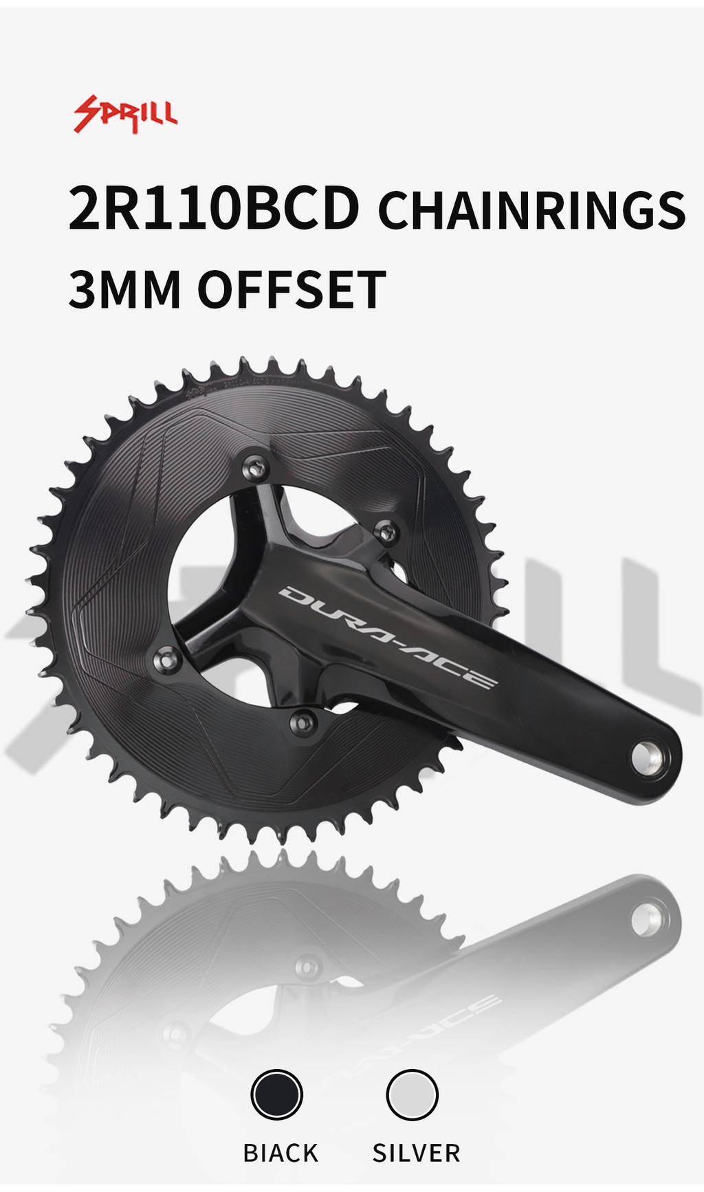 Chainring 3mm offset for 105 R7100 Shimano Dura Ace R9200 Ultegra R8100 ...