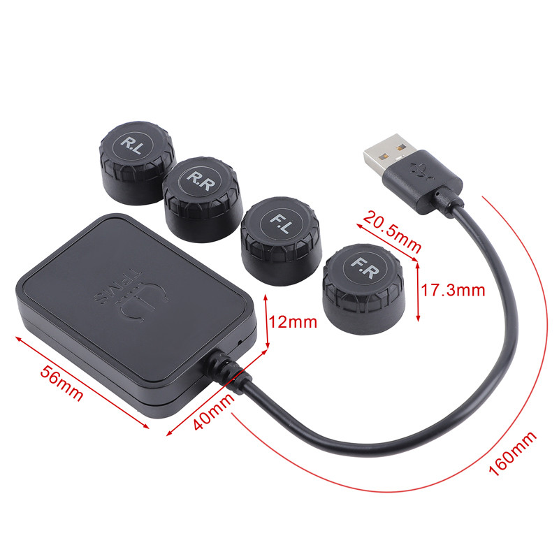 USB TPMS Android Tire Pressure Alarm Monitoring System for Car Navigation Radio DVD Player With ...