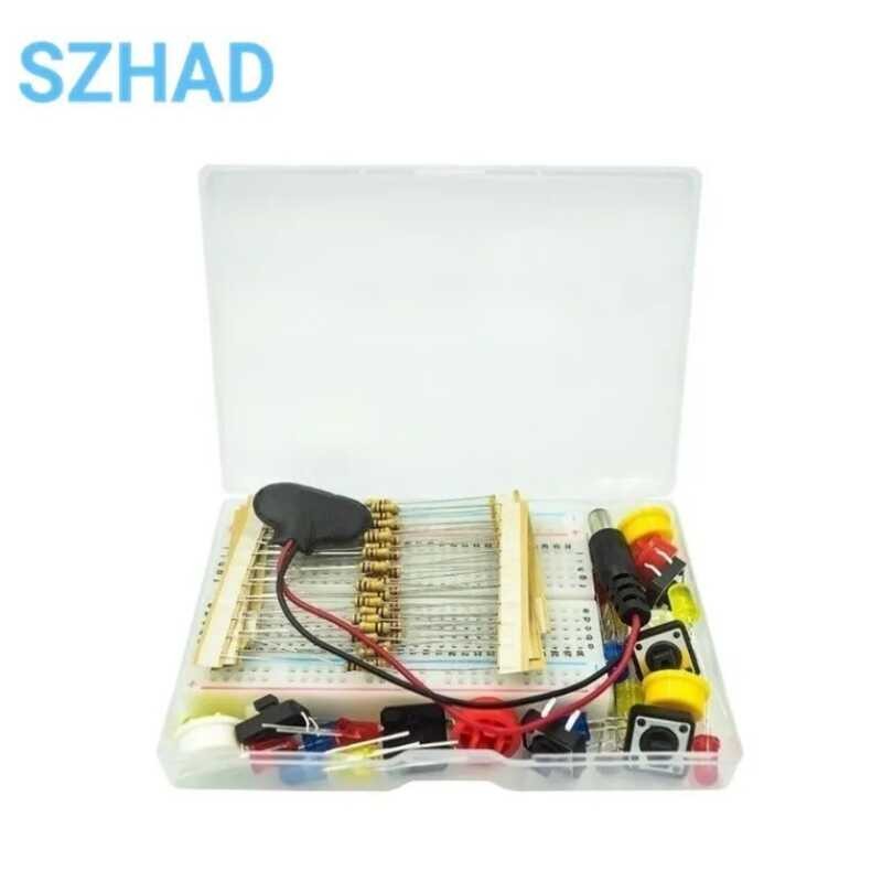 Portable 1set Kit Resistor Jumper Wires Breadboard Switch Key LDR ...