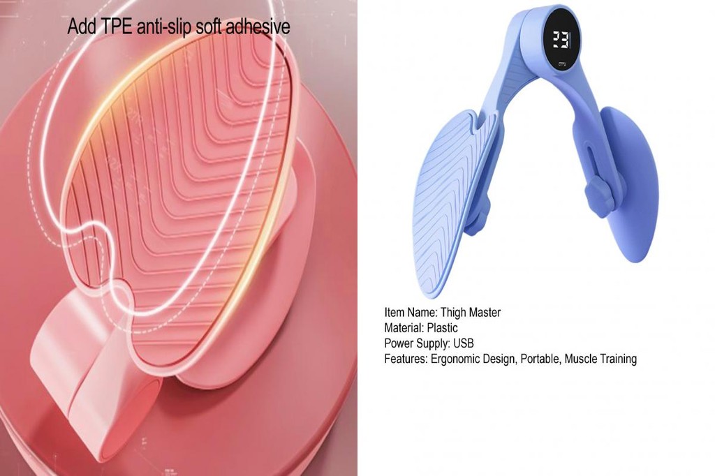 [TR] Hip Thigh Exerciser Thigh Toning Equipment Lcd Thigh Master with 3 Adjustable Levels Pelvic ...