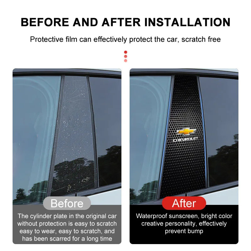 2x Car Emblem Center Pillar Sticker Auto Door Decorative Stickers for ...