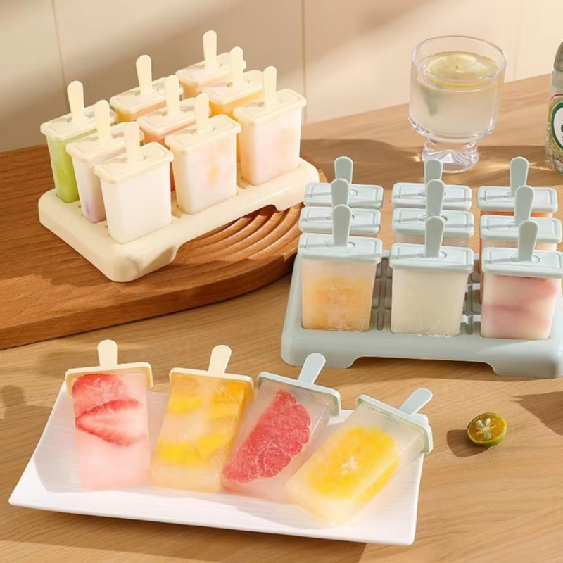 9 Grids Ice Cream Mold Quick Frozen Juice Yogurt Ice Cream Mold DIY ...