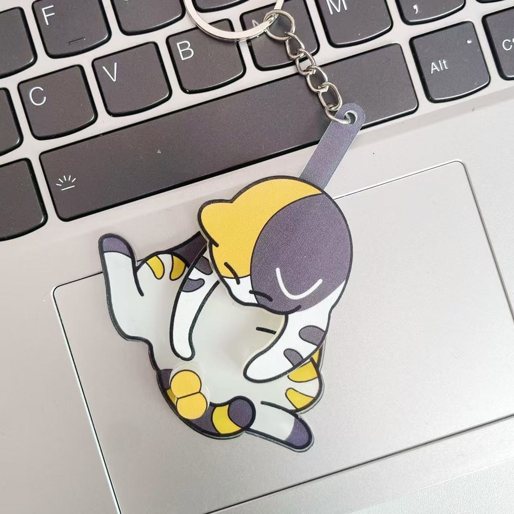 Funny Naughty Cat Keychain Decompression toy Creative Rotating Egg Cat ...