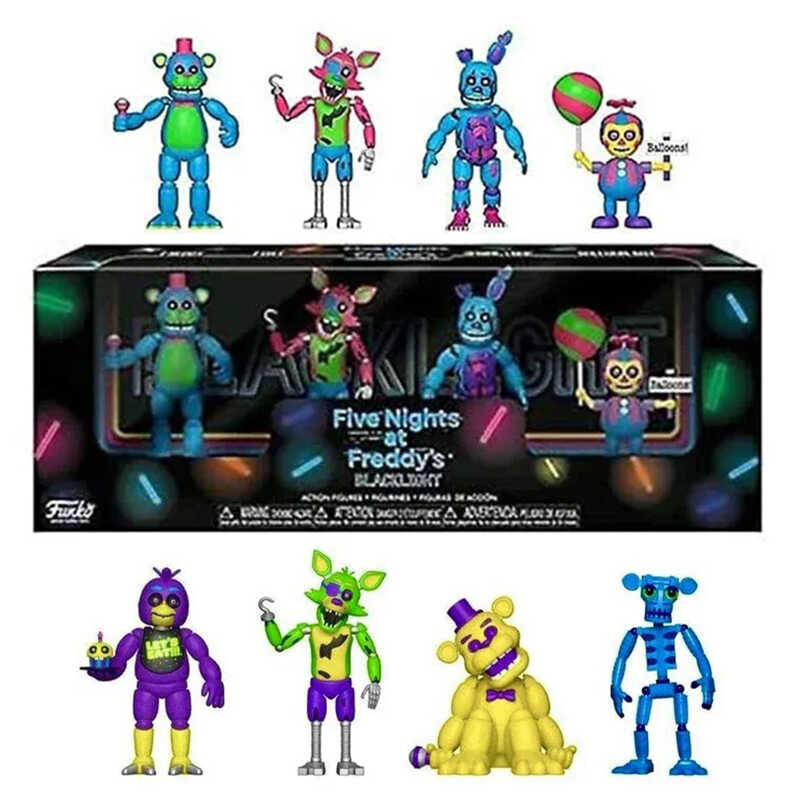 Fnaf 4Pcs/Set Five Nights At Security Breach Action Figures Bonnie Foxy ...
