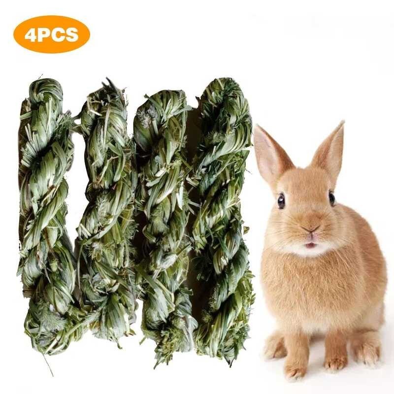 4Pcs Timothy Rabbit Toy Hand-Made Small Animal Play Chew Molars Grass ...