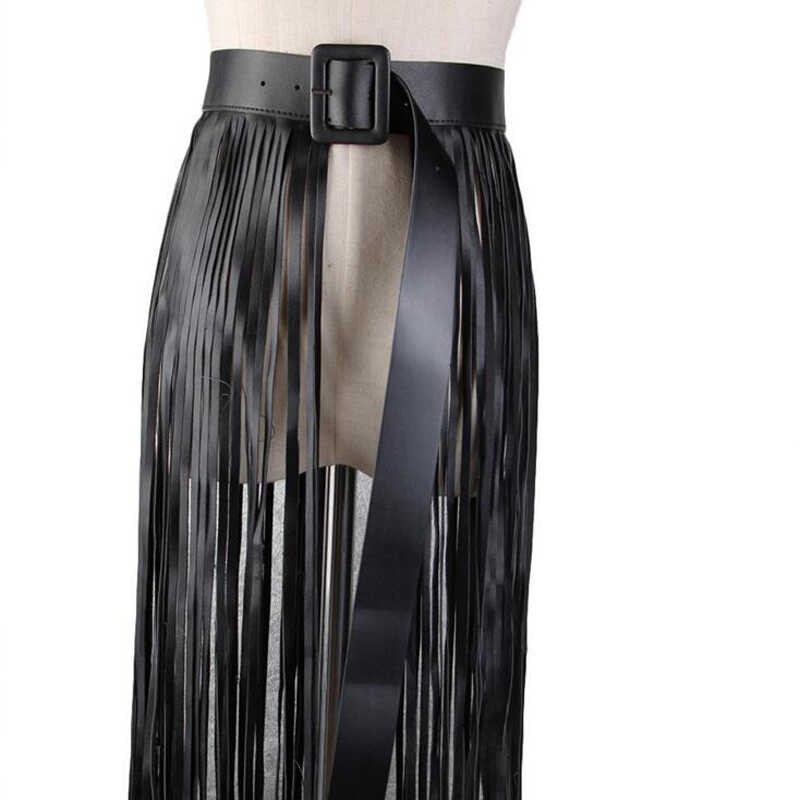 Boho Pangalang Kumakain Fringe Malawak Na Belt Babae Personalidad Katad ...