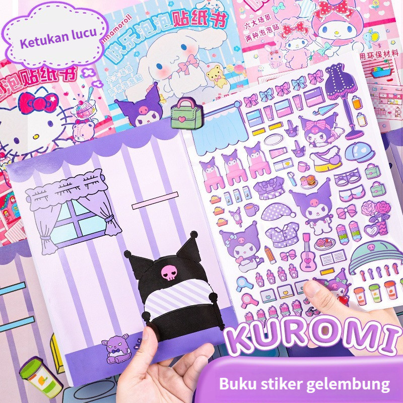 Sanrio quiet book Cute bubble sticker book girls three-dimensional ...