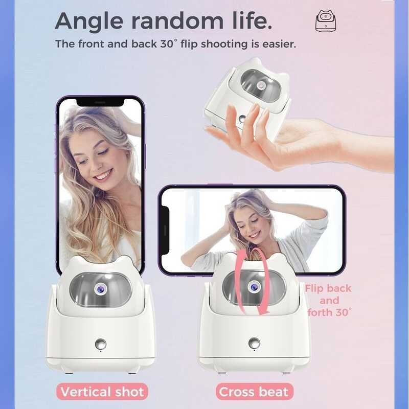 Rotation AI Smart Shooting Iphone Holder Stand For Live Vlog Streaming ...