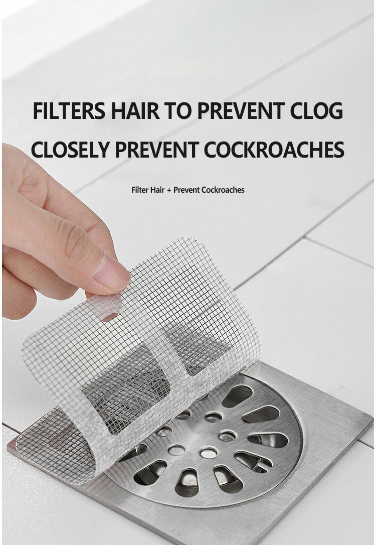 10pcs Disposable Floor Drain Patch Hair Blocking Bathroom Drainage ...