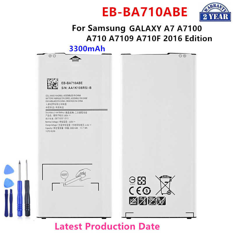 Ba Baterya EB-BA710ABE 3300mAh Para sa Samsung Galaxy A7 A7100 A710 ...