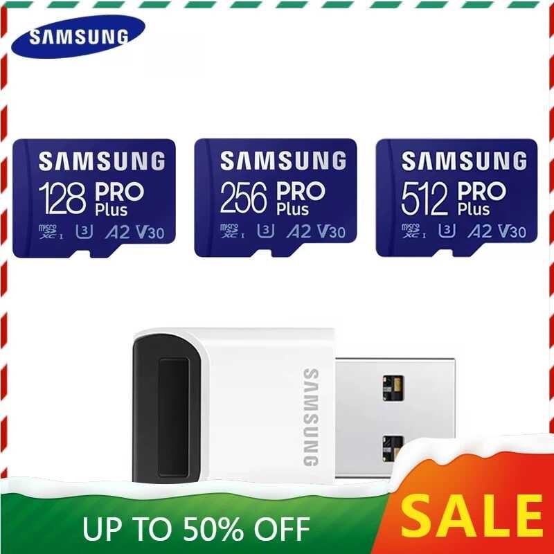 SAMSUNG Pro Plus 4K Memory Card+USB 3.0 Reader 128GB 256GB 512GB V30 ...
